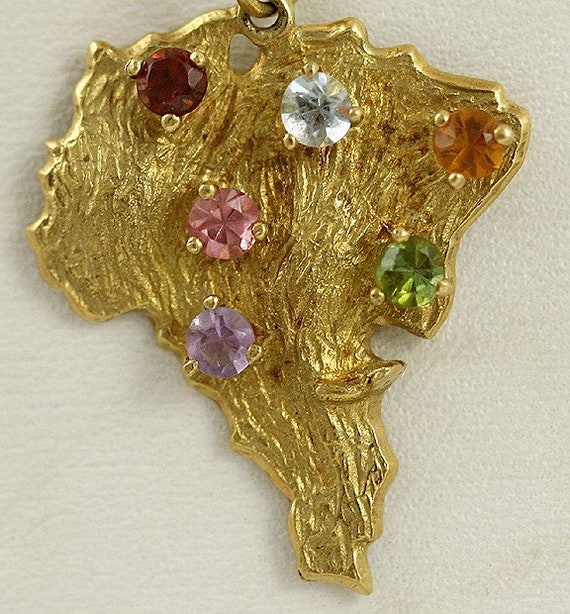 18K Gold Brazil Country Earrings Tourmaline Amethyst … - Gem