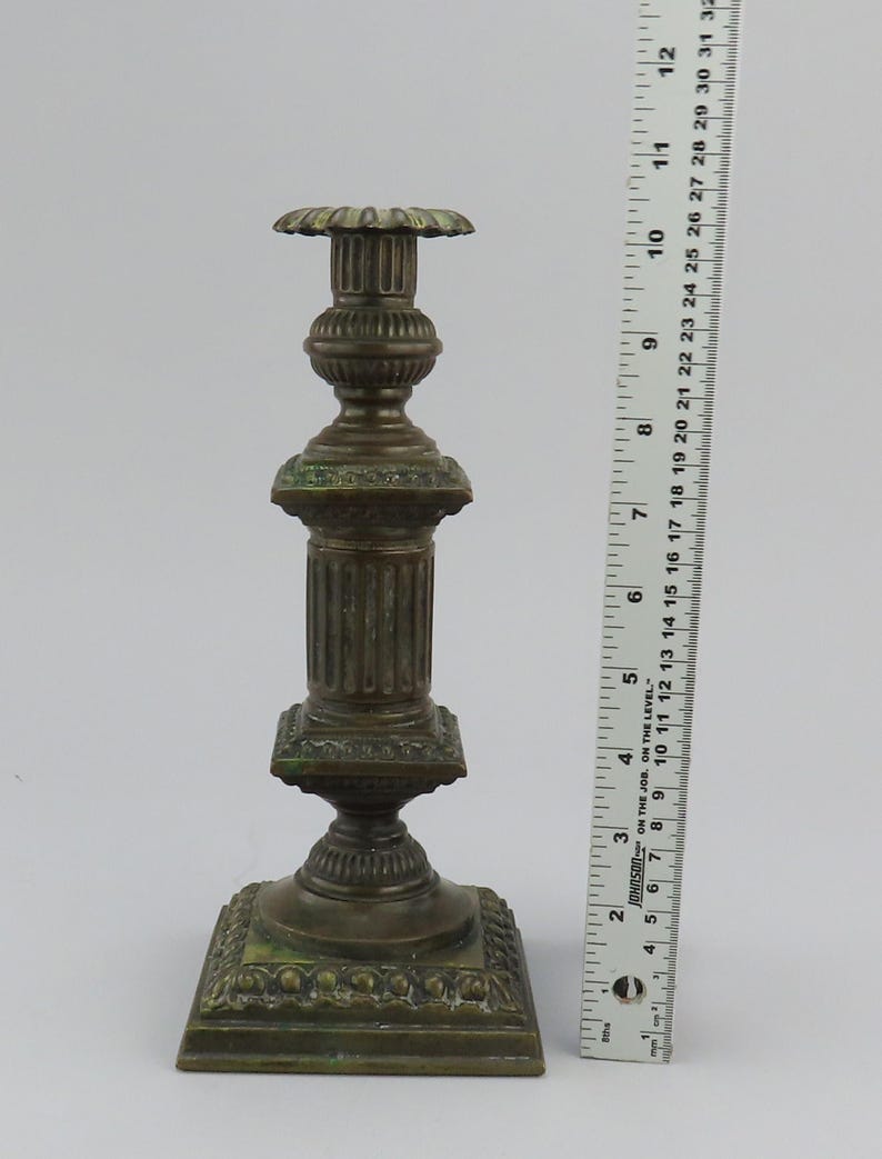 Handsome Pair Antique European Bronze Column Form Candlesticks - Etsy