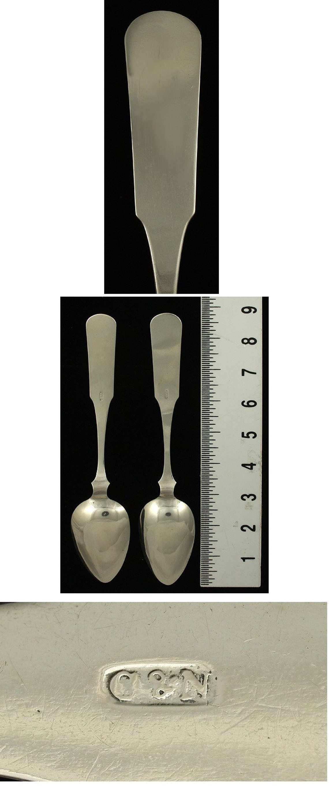 5 19th Century American Coin Silver Fiddle Pat Serving - Etsy