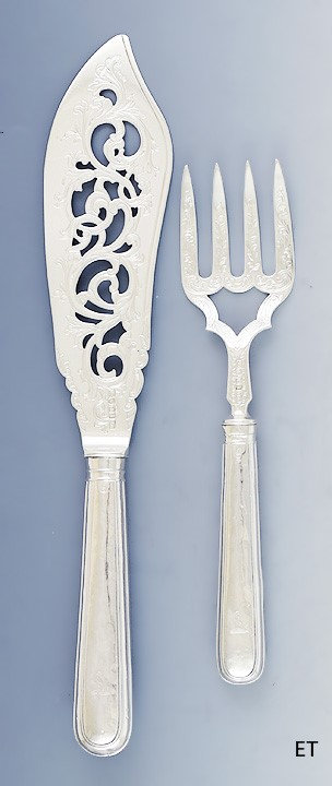 Fine 1850 Victorian English Sterling Silver 2pc Fish Serving | Etsy