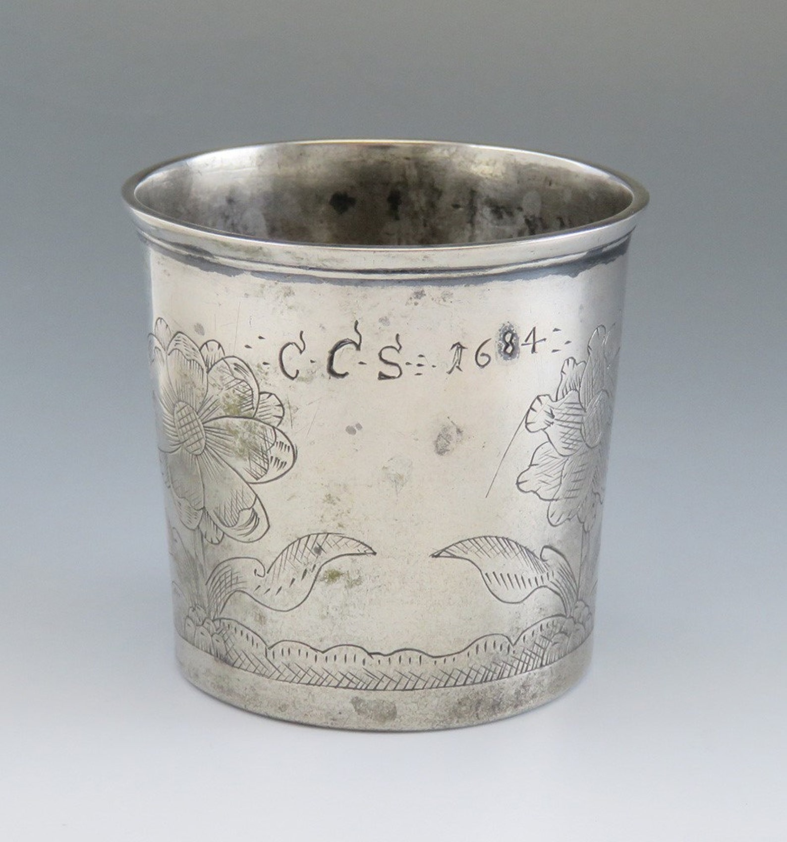 Late 1600s Norwegian Scandinavian Hand Engraved Pewter Beaker Cup - Etsy