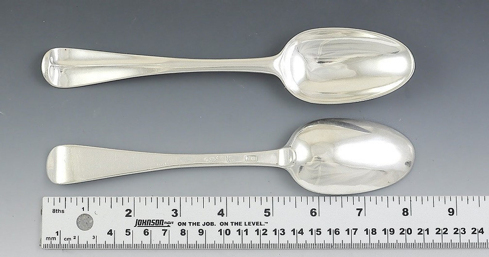4 Antique 1735 Irish Sterling Silver Hanoverian Serving Soup Spoons 8 1 ...