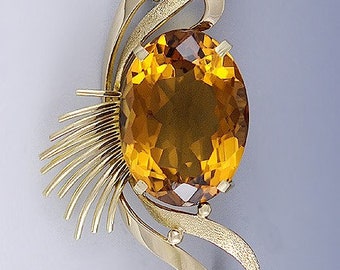 Citrine Brooch - Etsy