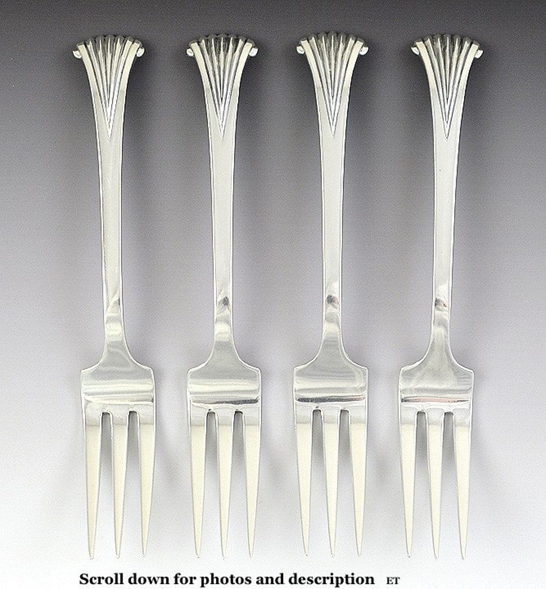 4 Tuttle Onslow Pattern Sterling Silver Forks - 7 3/8 Inches Long RWR ...