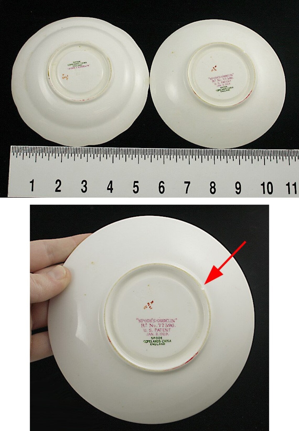 2 English Spode's Gobelin Pattern Porcelain Saucers - Etsy