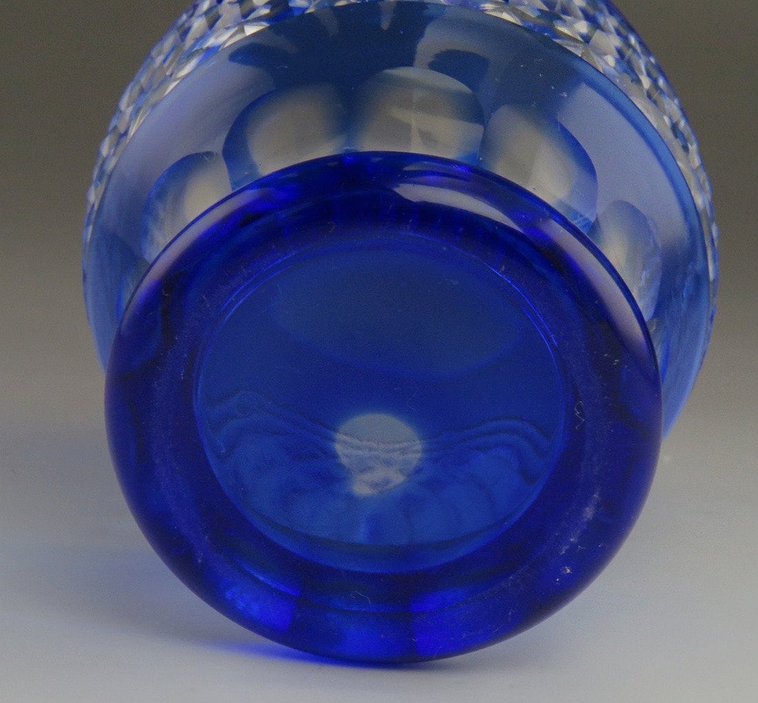 12 Antique Cobalt Blue Cut to Clear Diamond Pattern | Etsy