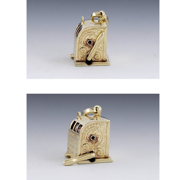 Incredible 14k Gold Mechanical Slot Machine Charm Pendant - Etsy