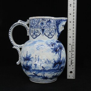 Fine Old 1700s Delft Faience Blue White Scenic Mask Jug Pitcher - Etsy