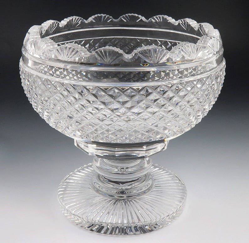 Modern Waterford Cut Glass Decorative Raised Pedestal Bowl Etsy
