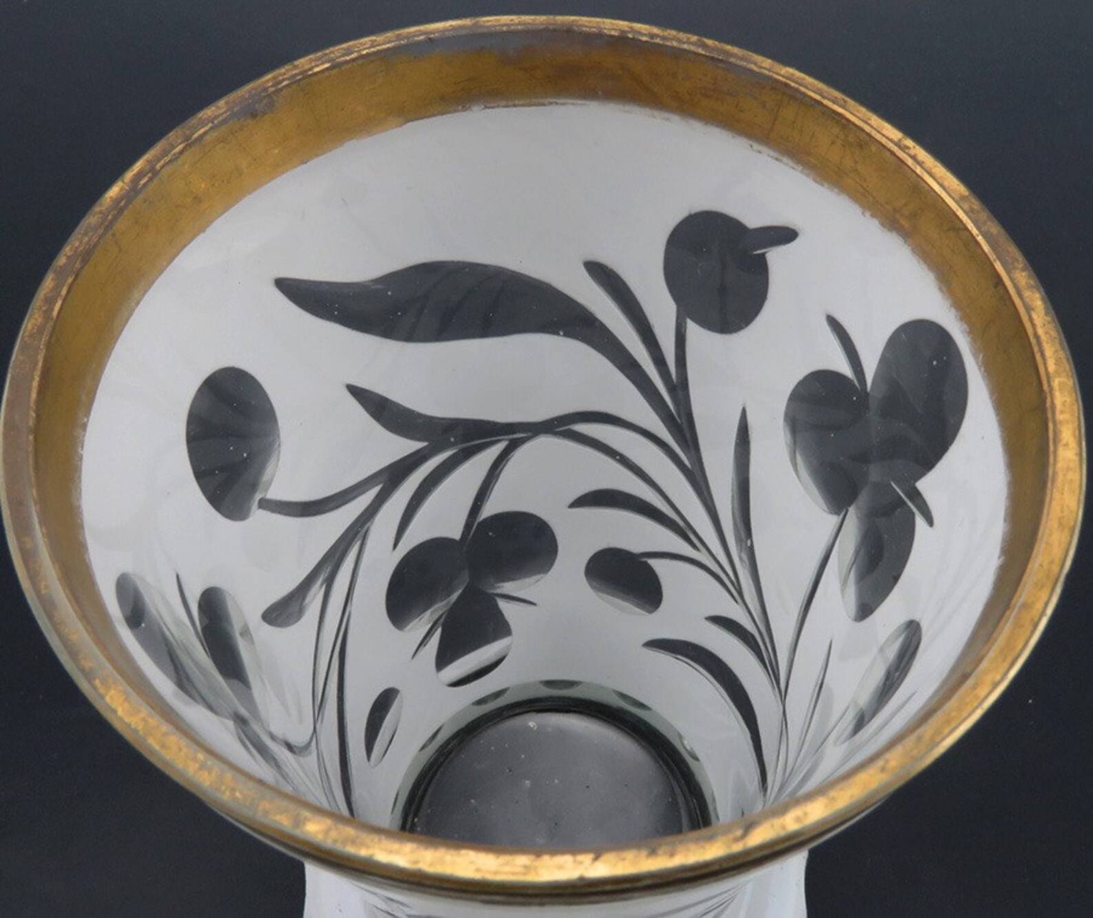 Antique Bohemian White Cut to Clear Crystal Floral Vase Glass | Etsy