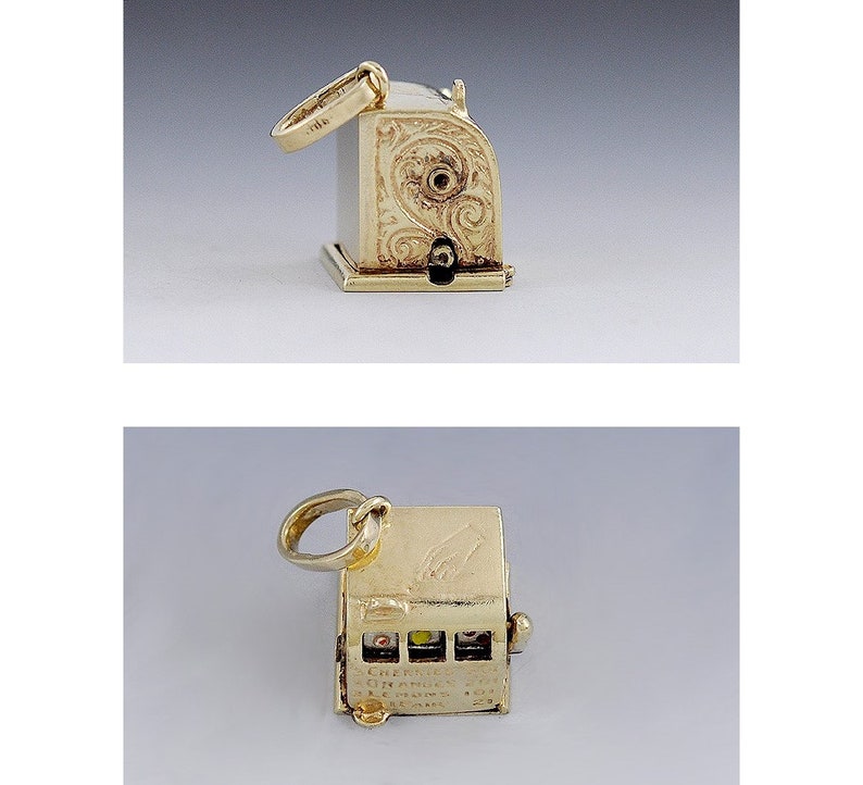 Incredible 14k Gold Mechanical Slot Machine Charm Pendant - Etsy