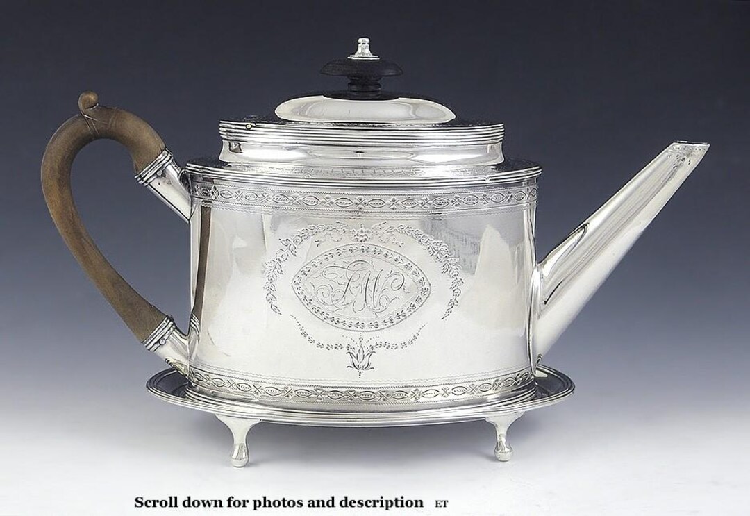 Fine Georgian English Sterling Silver 1787 Teapot W/ 1800 Tray Nice ...