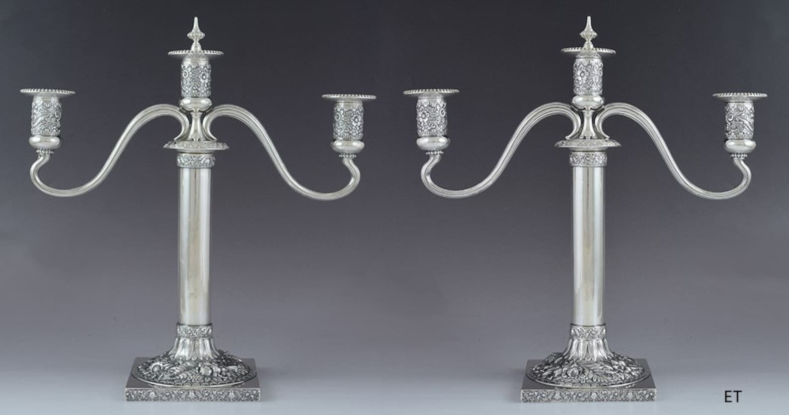 Gorgeous Pair Tiffany & Co Sterling Silver 3 Lite Candelabra ...