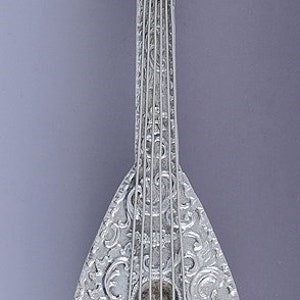 C1850-1900 German? Silver Lute Shaped Perfume Scent Bottle - Etsy