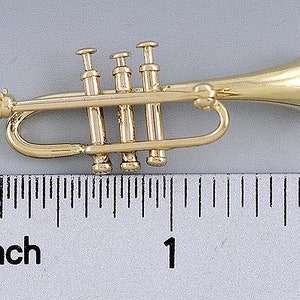 14k Gold Trumpet Pin/brooch W/moving Buttons - Etsy