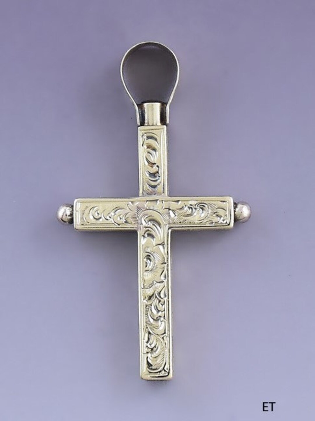 Antique C1860s Neat 14k Gold Hand Engraved Cross Pendant Watch Key Fob ...