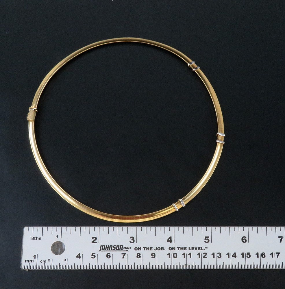 Attractive Italian 14K Two-tone Yellow W/ White Gold X Design | Etsy