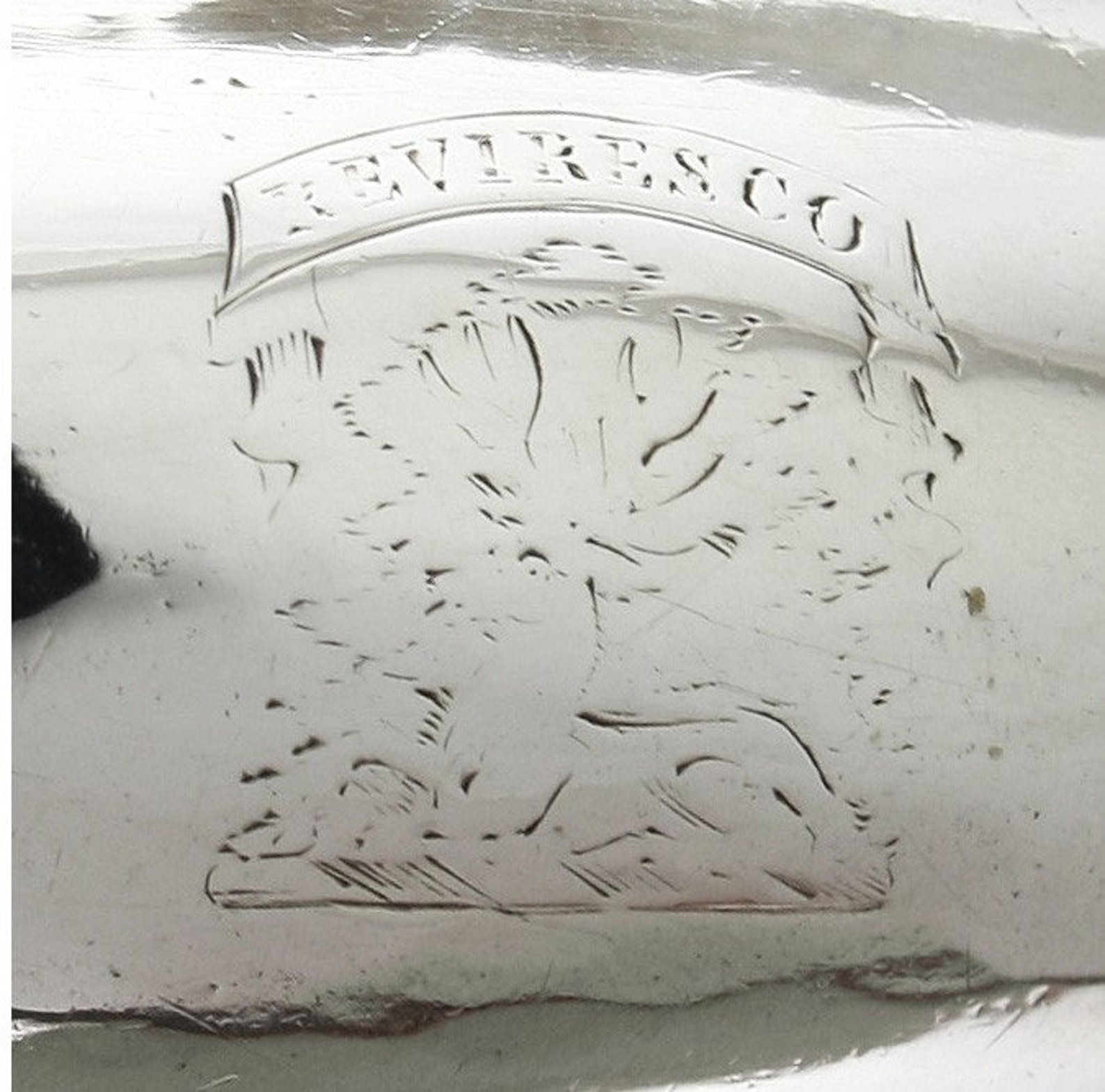 Pair Antique 1773 English Sterling Silver Reviresco Crest Leaf | Etsy