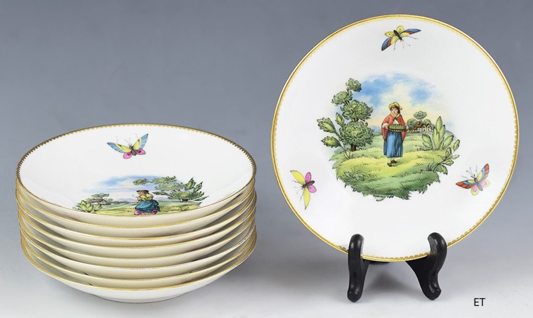 C1900-1925 Fine Set 9 Spode Copeland Porcelain Saucers / Small Bowls - Etsy