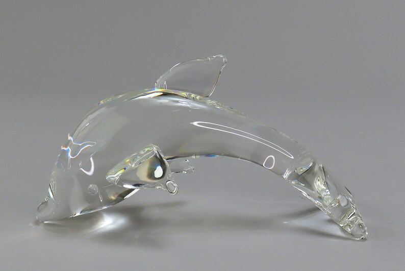 Fine Pair VTG Steuben Art Glass Dolphins Porpoises 8125 Lloyd Atkins ~6 ...
