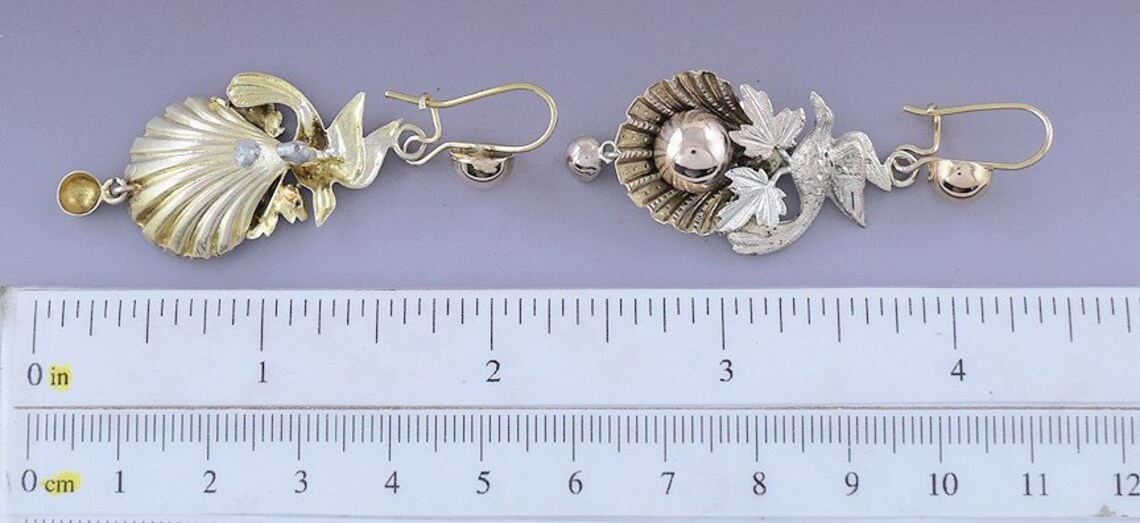 C1850s Lovely Pair Victorian Multi Color Gold Scallop Shell - Etsy
