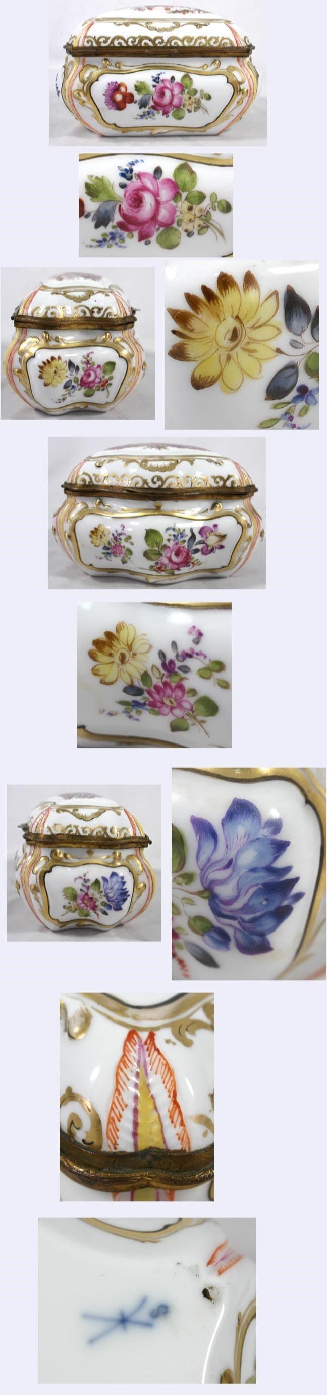 C1870 Hand Painted Louis XIV Porcelain Bronze Mounted Box Samson - Etsy