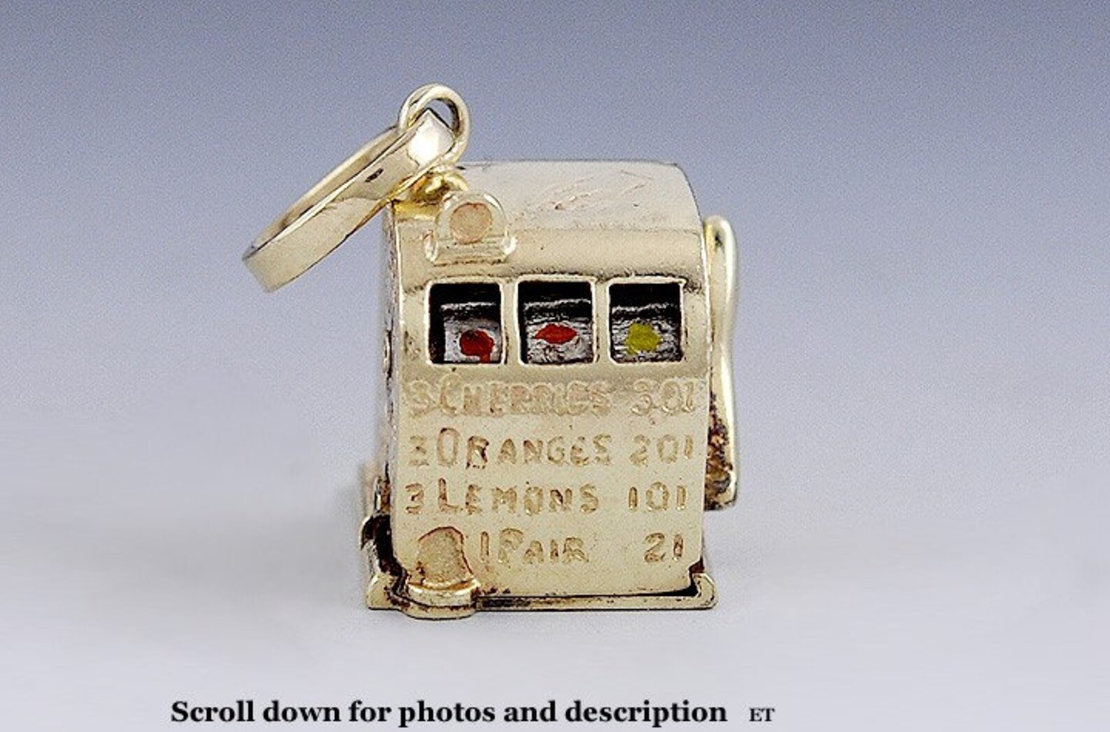 Incredible 14k Gold Mechanical Slot Machine Charm Pendant - Etsy
