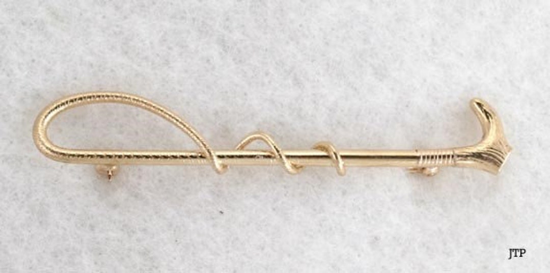 Vintage American 14K Yellow Gold Riding Crop Pin Brooch - Etsy