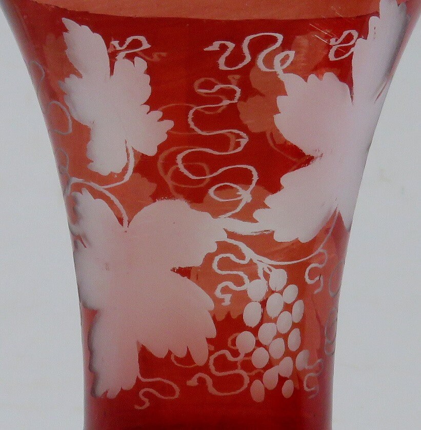 Antique 19th Century Bohemian Red Crystal Glass Grape Vine | Etsy