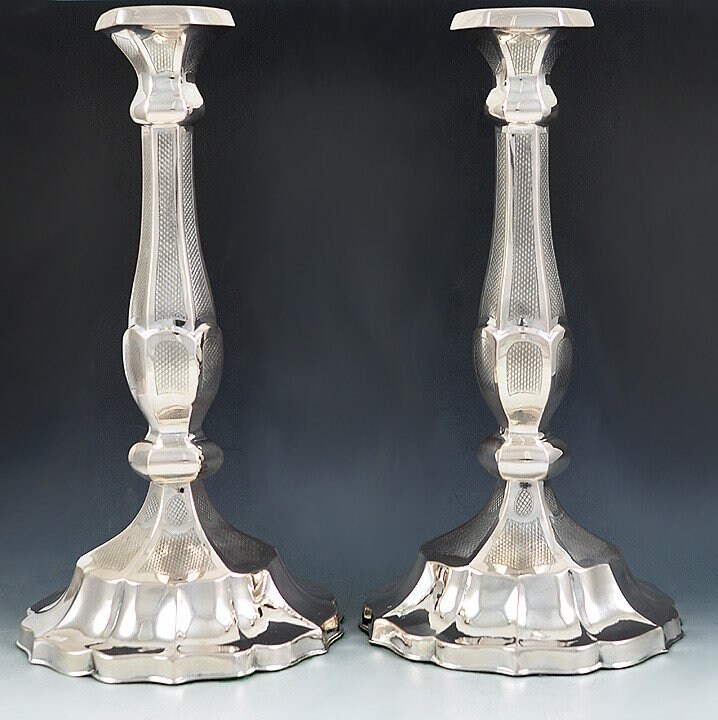 Antique Pair of Large Austria-hungary Silver Dinner Candlesticks - Etsy
