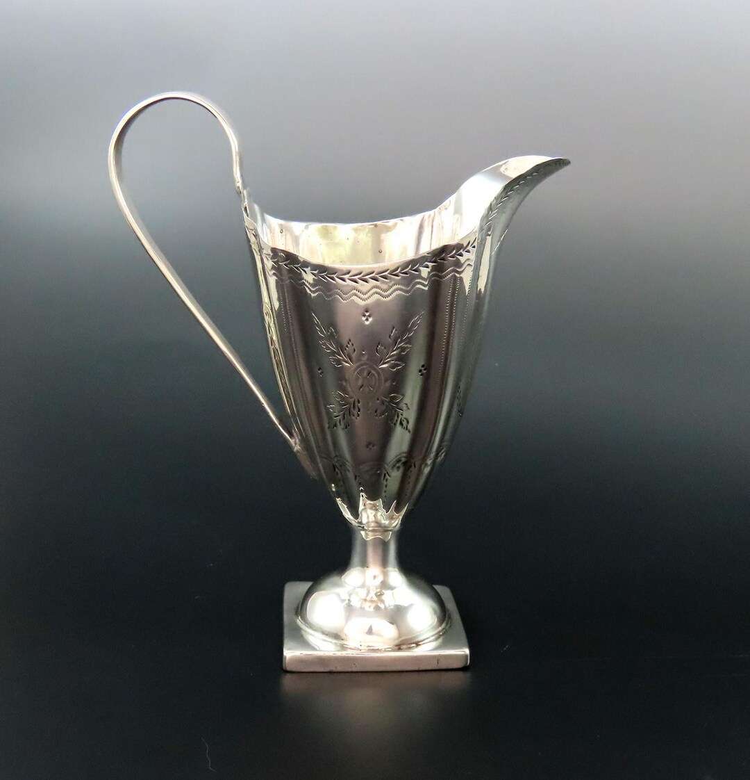 C1790 Antique English or American Creamer W/ Nice Engravings 5 1/2 ...