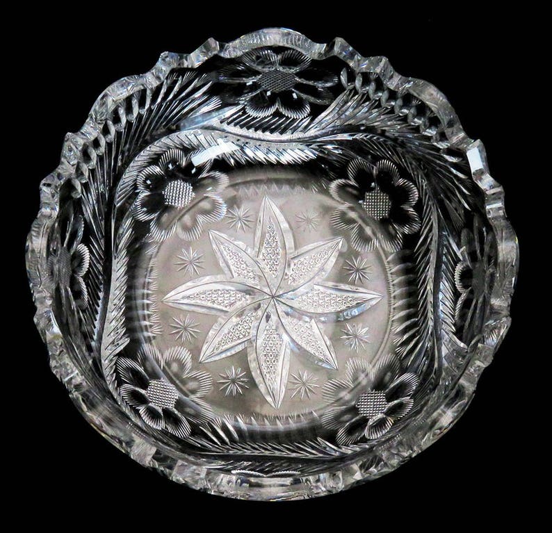 Incredible Hand Made Libbey American Brilliant Cut Glass Bowl | Etsy