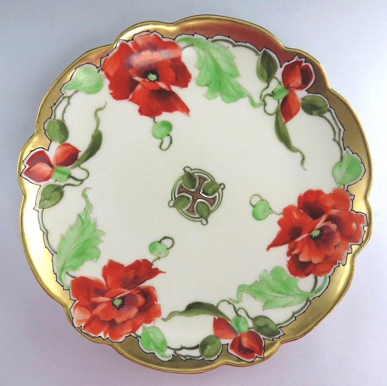 4 Antique Porcelain Hand Painted Gilt Flower Salad Plates | Etsy 4 Antique Porcelain Hand Painted Gilt Flower Salad Plates | Etsy