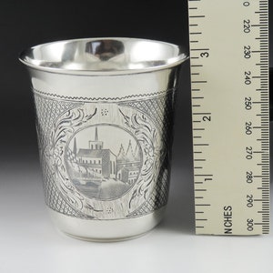 Antique 1867 Russian Moscow Niello Enamel Silver Church Scene Vodka ...