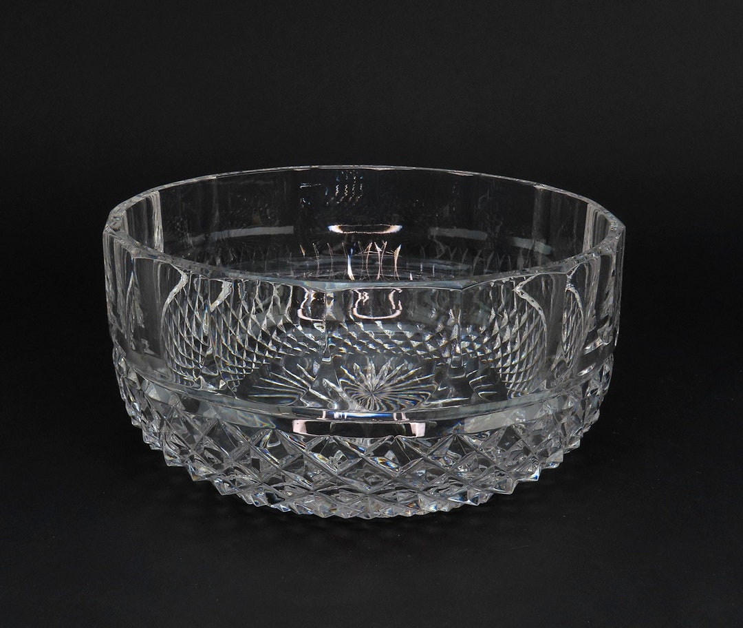 Elegant Vintage Anglo Irish Cut Glass Crystal 8" Fruit Centerpiece Bowl ...