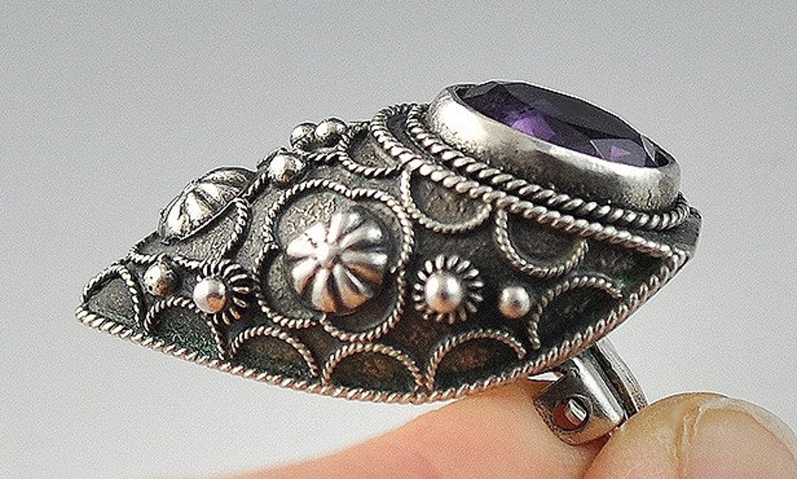 Spectacular Vintage Italian Tuscan Style Silver and Amethyst - Etsy