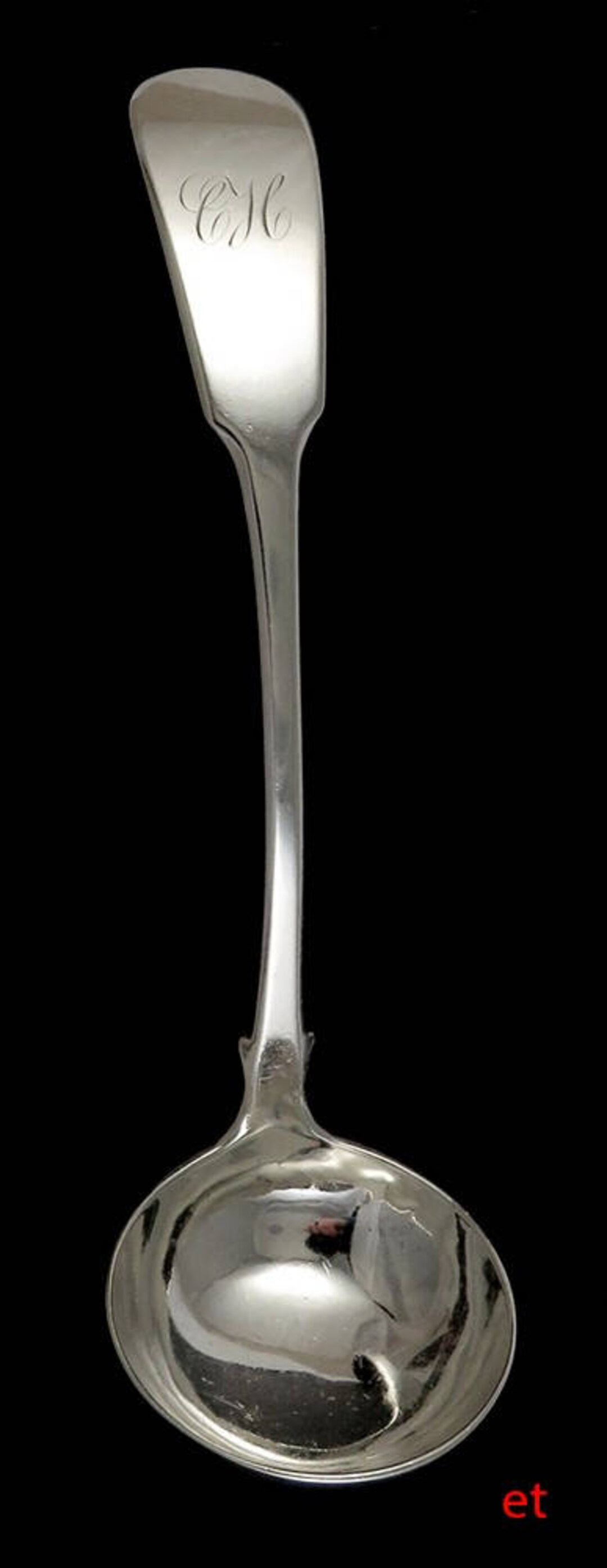 1825 Antique Scottish Sterling Silver Fiddle Pattern Gravy/sauce Ladle ...