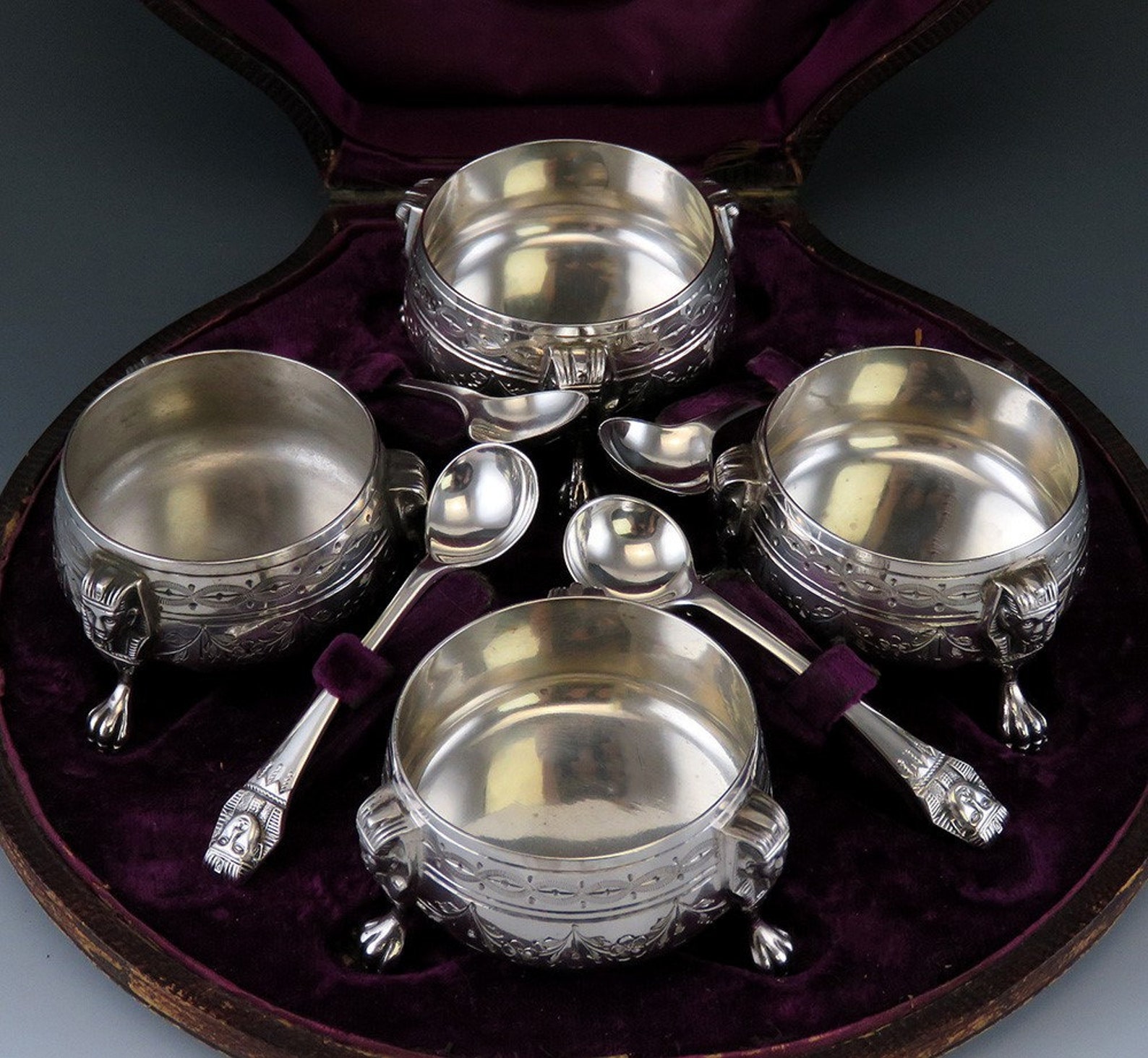 Antique Victorian Egyptian Revival Sphynx Master Salt Cellars - Etsy