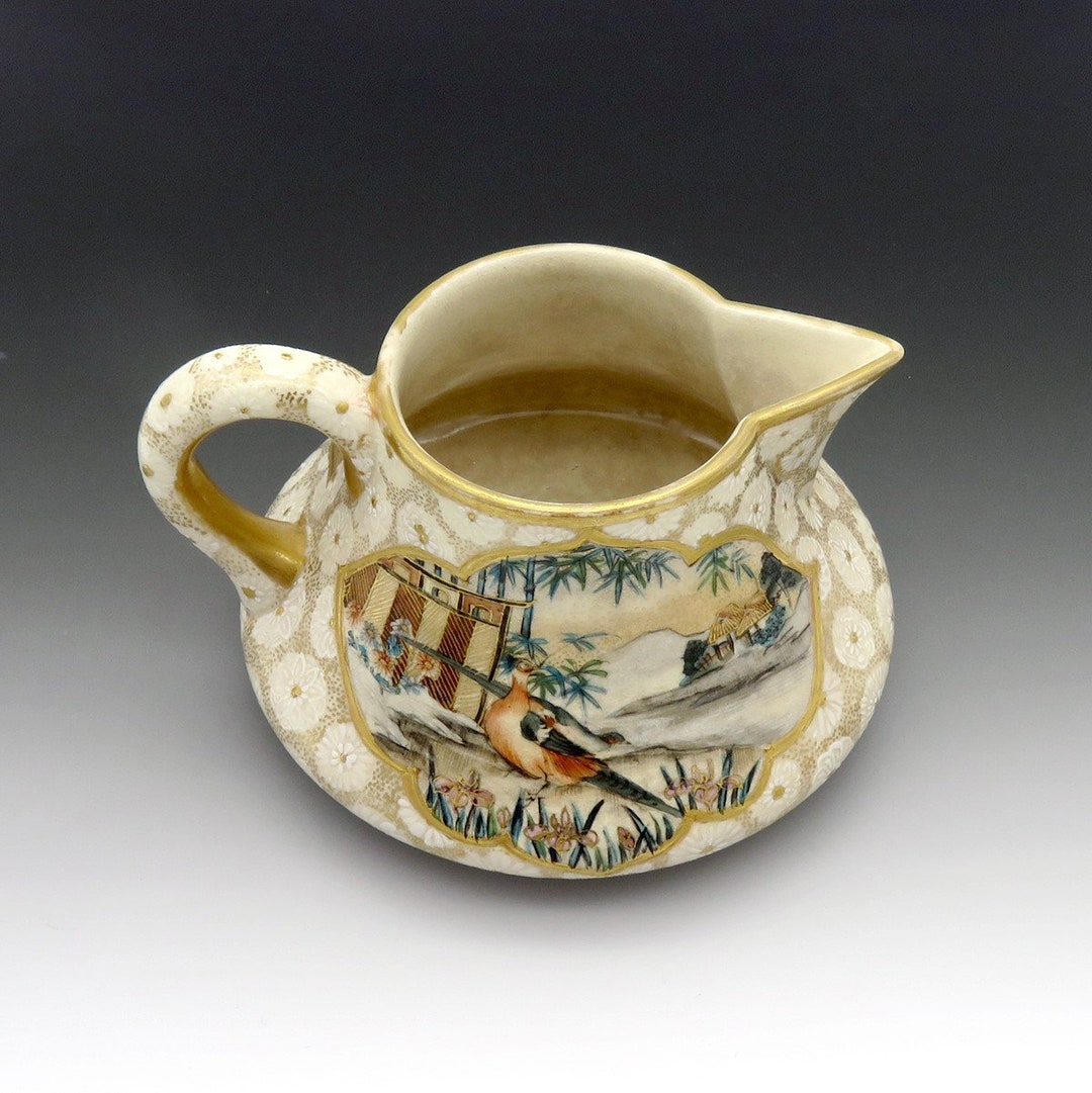 Antique Meiji Japanese Satsuma Pottery Gold Hand Painted Creamer Milk ... Antique Meiji Japanese Satsuma Pottery Gold Hand Painted Creamer Milk ...
