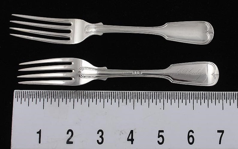 9 American Coin Silver Fiddle Forks C1830s Gurnee & Co - Etsy