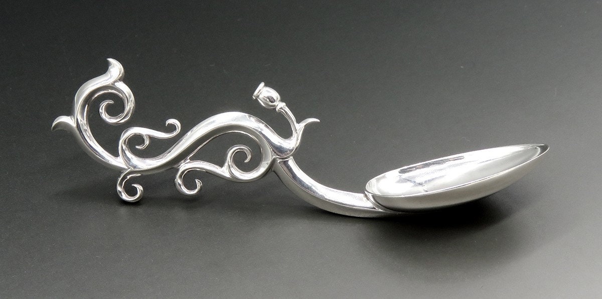 Antique European/american Sterling Silver Swirling Scroll - Etsy