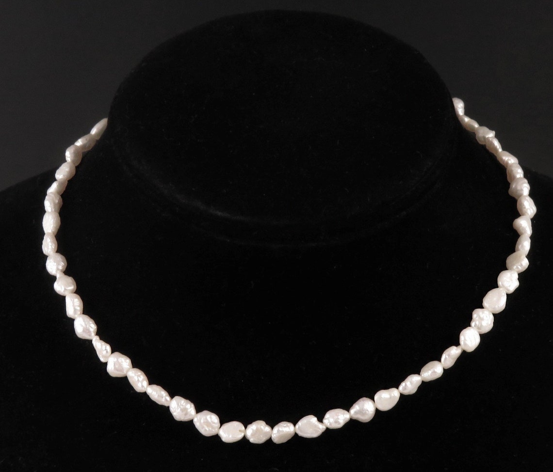 Natural Freshwater Pearl And Sterling Silver Necklace Bracelet Etsy