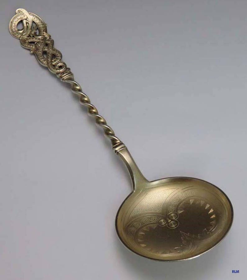 1903 Danish .826 Silver Dragon Handle Serving Spoon - Etsy