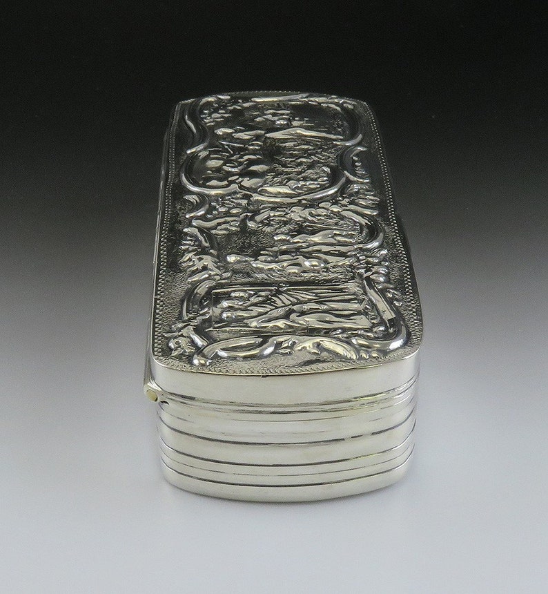 1886 Antique Dutch Silver Genre Scene Hand Chased Long Trinket - Etsy