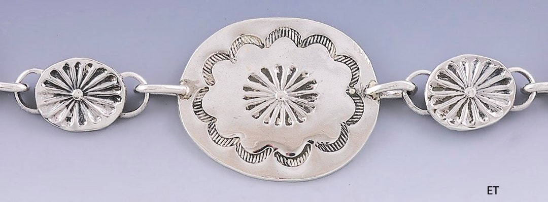 Old Pawn American Indian Sterling Silver Concha Belt - Etsy
