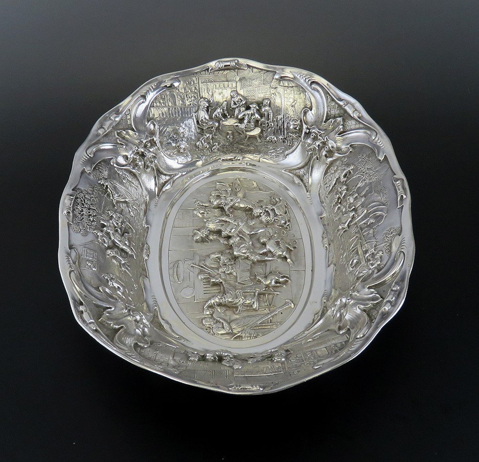 Antique 1917 Dutch Silver Colonial Style Hand Chased - Etsy