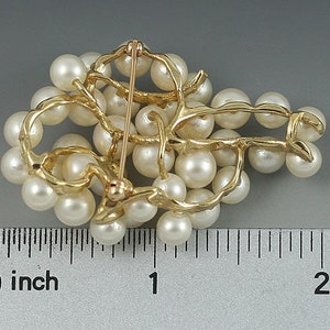 Radiant Pearl Cluster of Grapes 14k Gold Large Brooch Pin Modern - Etsy