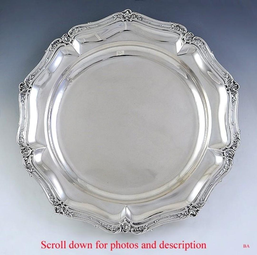 Fabulous French Sterling Silver Round Tray / Salver - Etsy