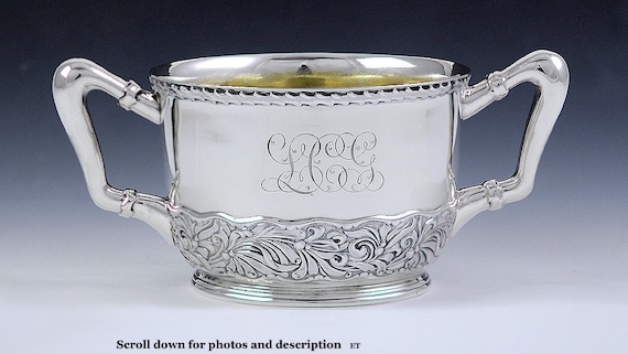 Fine Antique Sterling Silver Gilt Double Handled Cup Art | Etsy