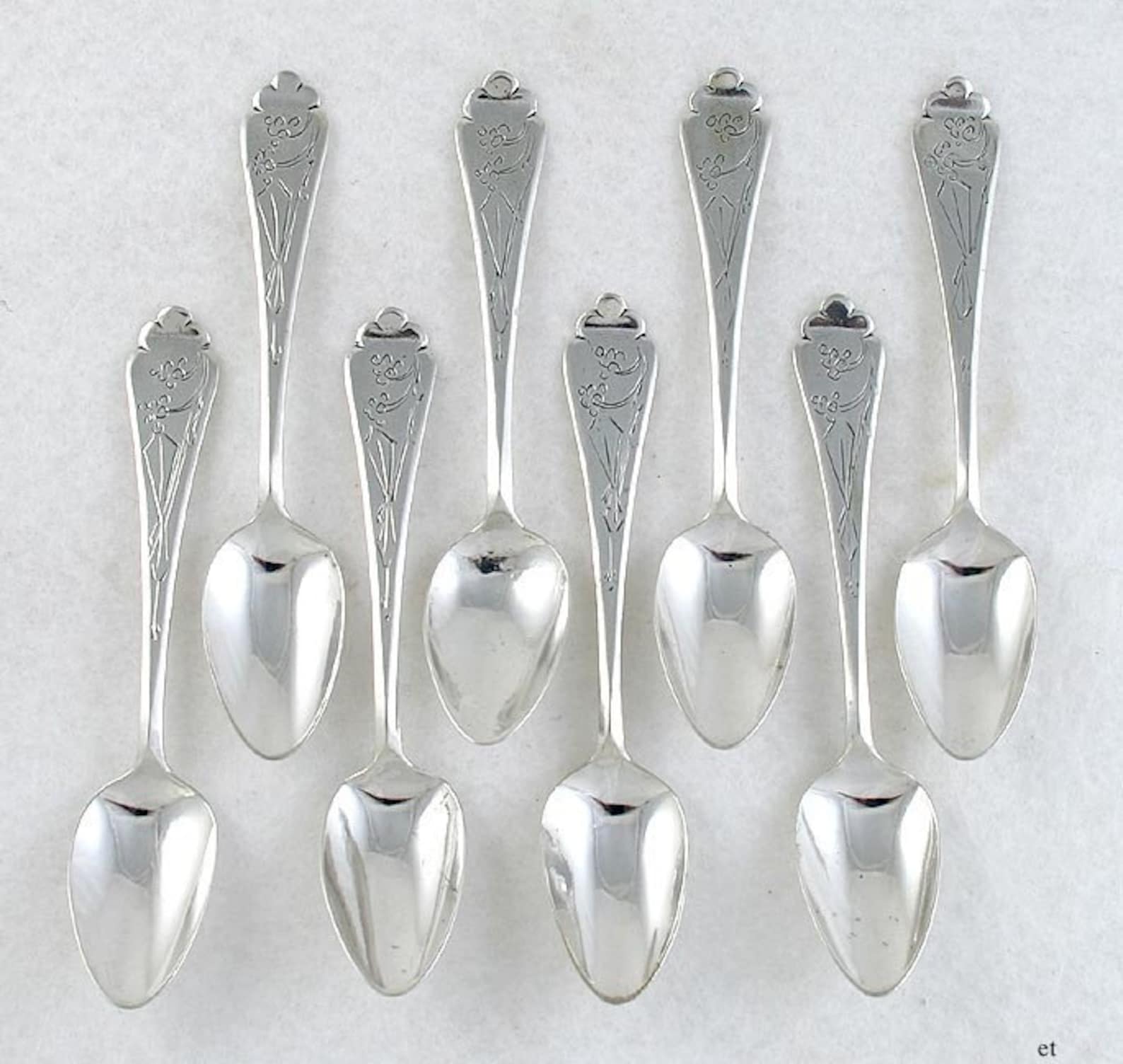 Antique Dutch Silver Trifid Trefid Coffee Demitasse Spoons 4 | Etsy